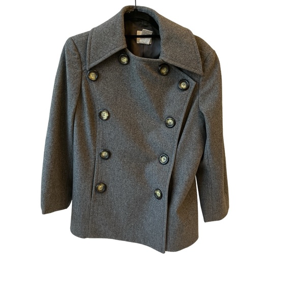 Celine | Jackets & Coats | Celine Short Peacoat Grey Woolcashmere Blend ...